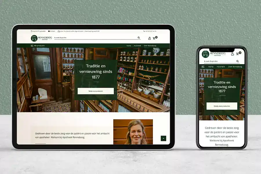 Webshop en ontwerp verpakkingen voor Apotheek Renneboog - Green Bananas