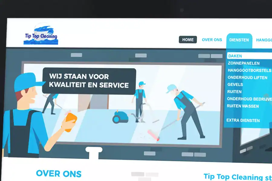 Een tiptop site voor Tip Top Cleaning - Green Bananas